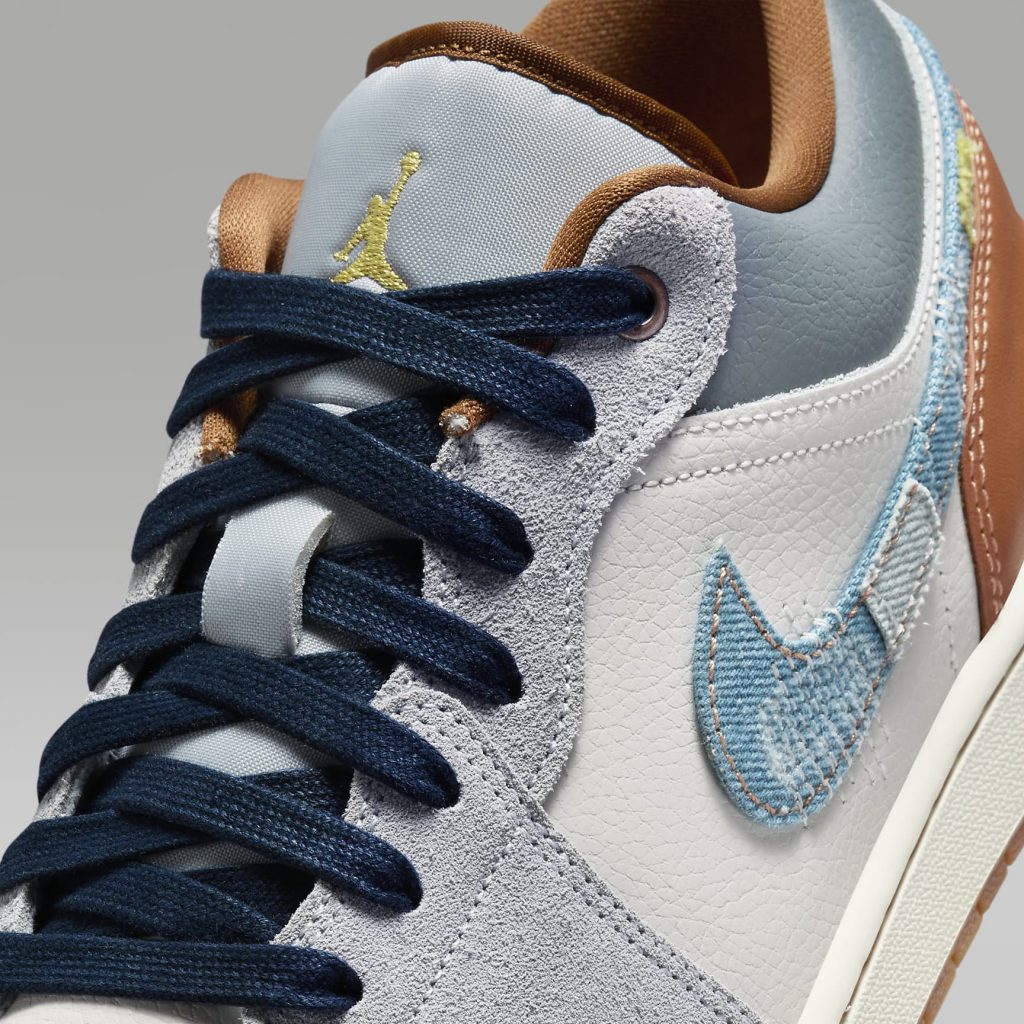 NIKE JORDAN 1 LOW SE PHANTOM DENIM SWOOSH - TeemoSneaker