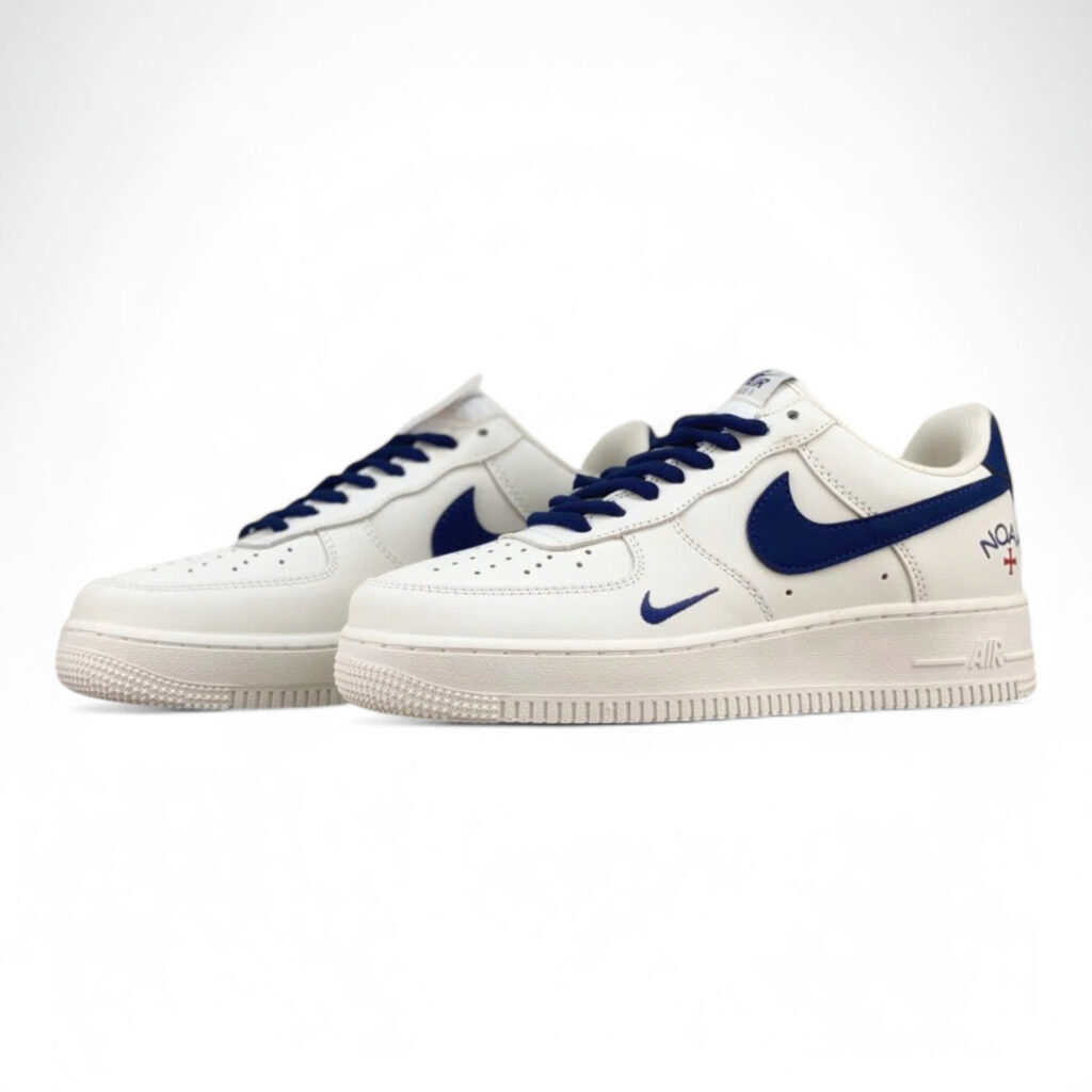 NOAH x NIKE AF1 LOW WHITE NAVY - TeemoSneaker